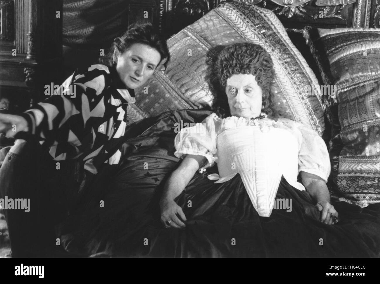 ORLANDO, from left, director Sally Potter, Quentin Crisp, on-set, 1992 ...