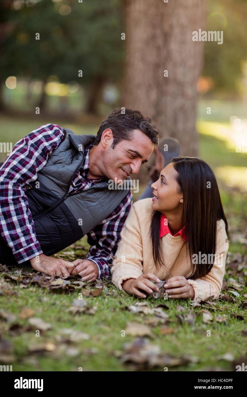Romantic couple at park Stock Photo - Alamy