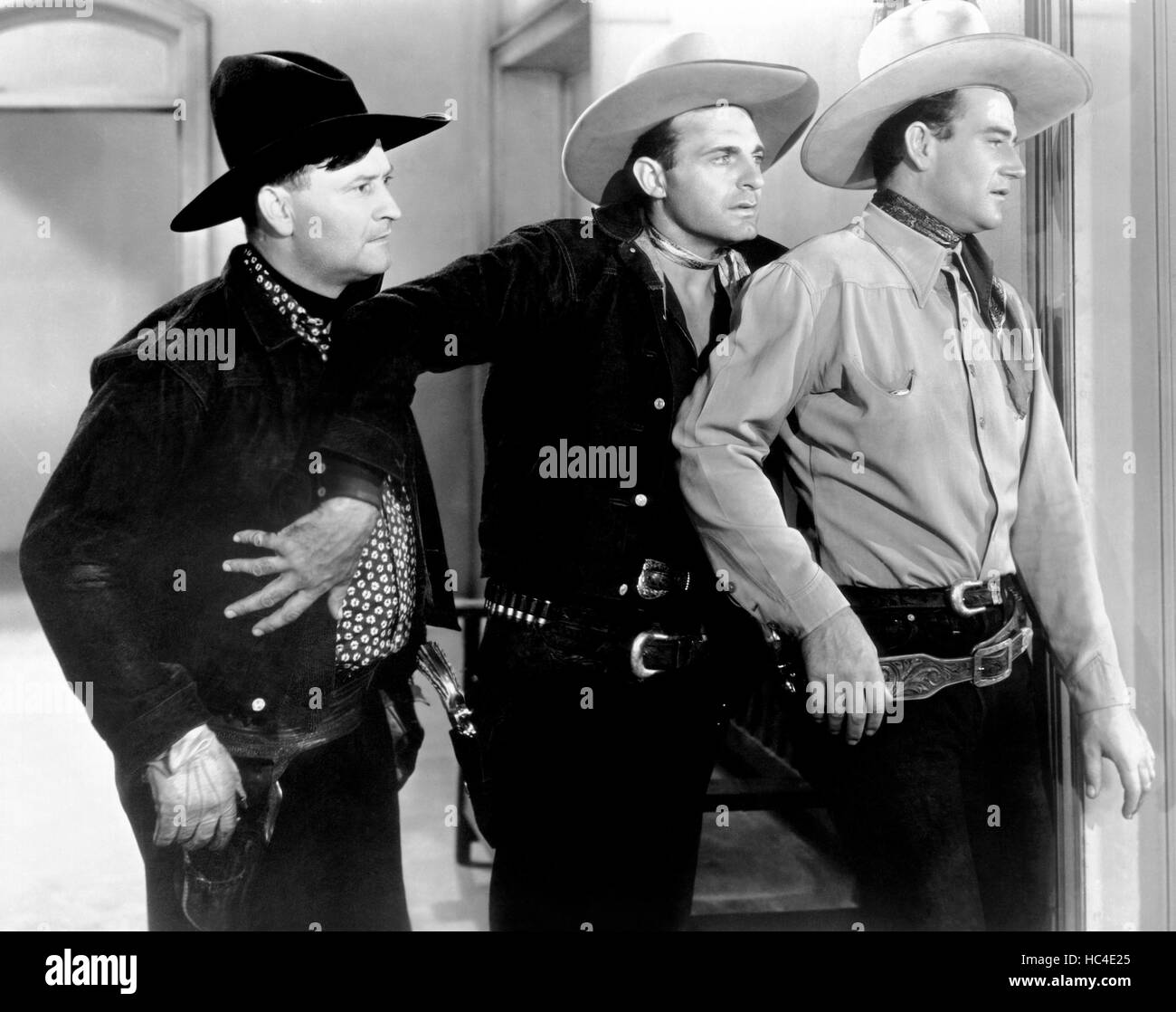 PALS OF THE SADDLE, from left, Max Terhune, Ray Corrigan, John Wayne ...
