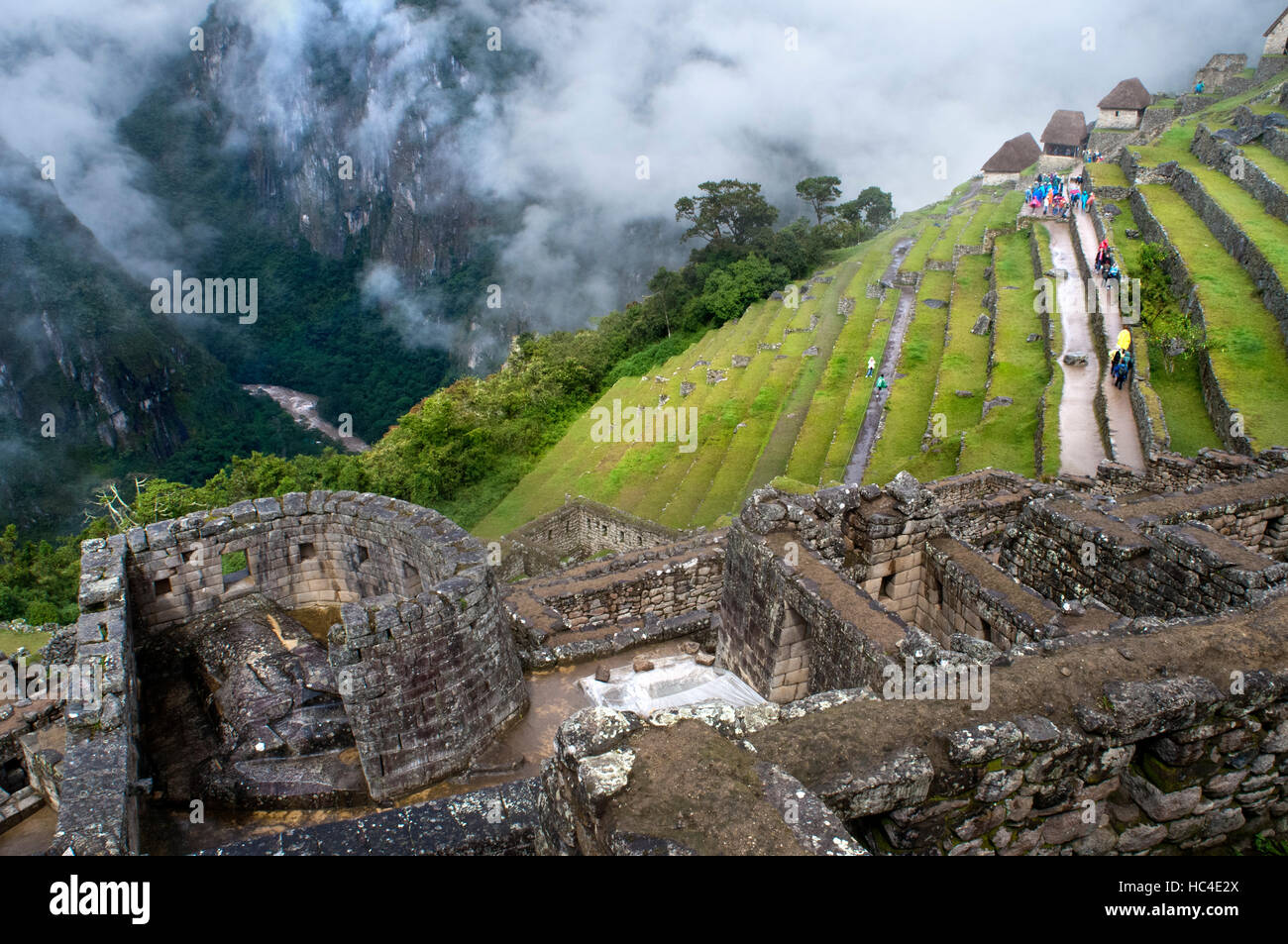 Inside the archaeological complex of Machu Picchu. Machu Picchu is a ...