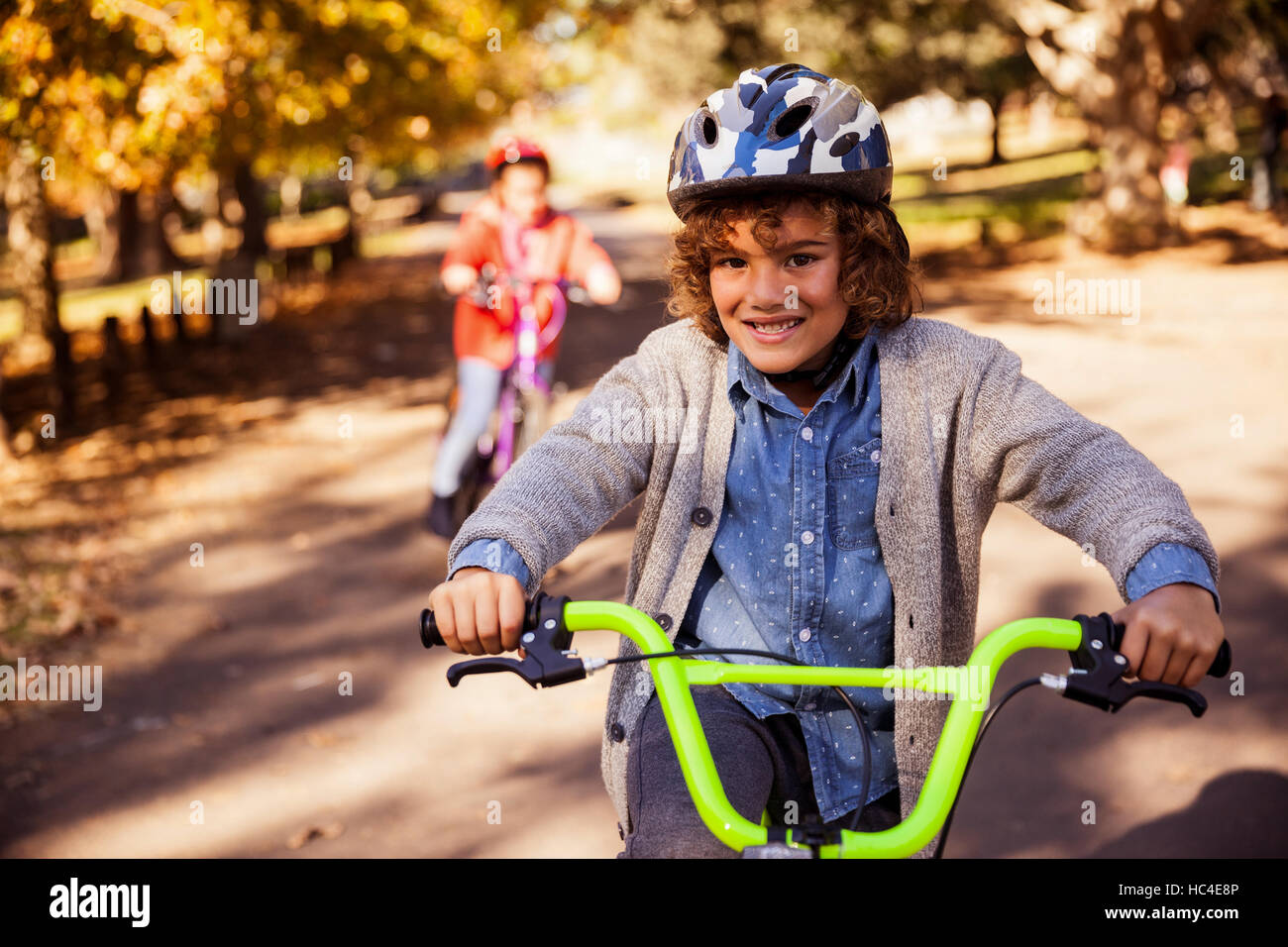 Boy riding bike in countryside hi-res stock photography and images - Alamy