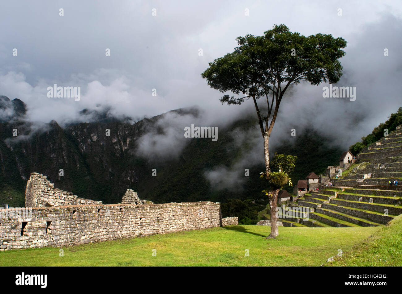 Inside the archaeological complex of Machu Picchu. Machu Picchu is a ...