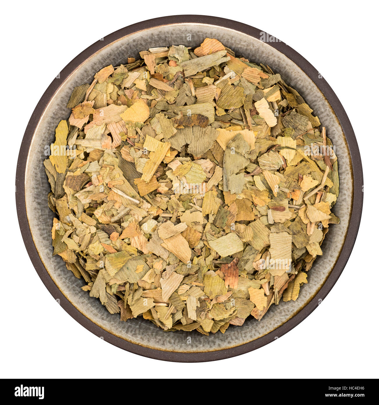 Organic Ginkgo Biloba Tea in Bowl Isolated Top Stock Photo - Alamy