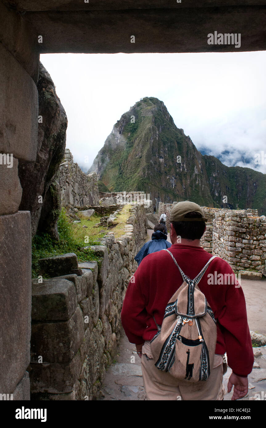 One of the entrances into the archaeological complex of Machu Picchu ...