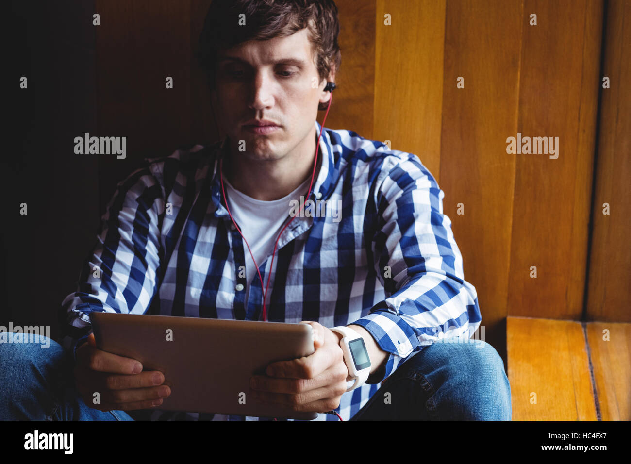 Student using digital tablet Stock Photo - Alamy