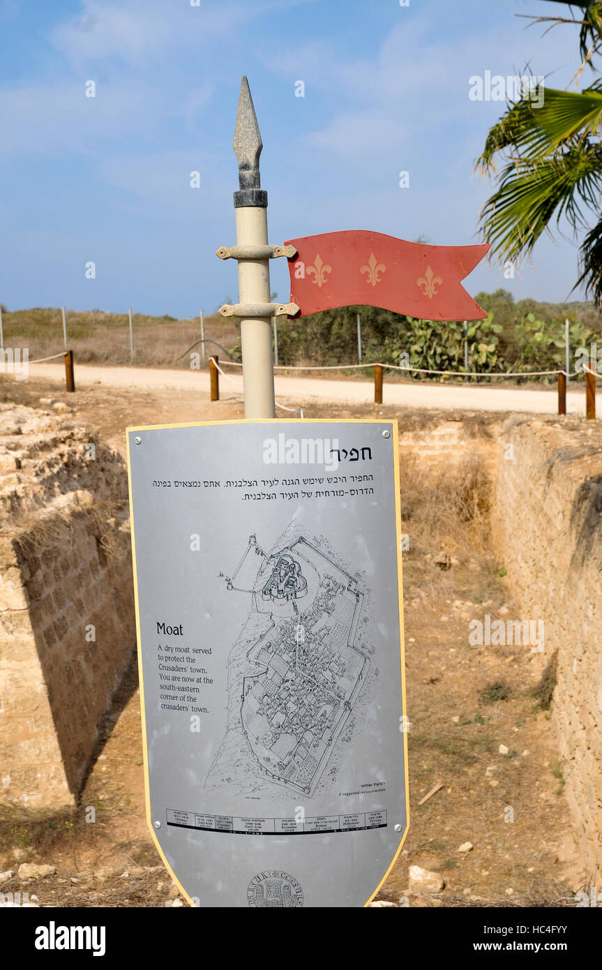 The moat at the old fort of Apolonia, AKA Arsuf, Apollonia is an ...