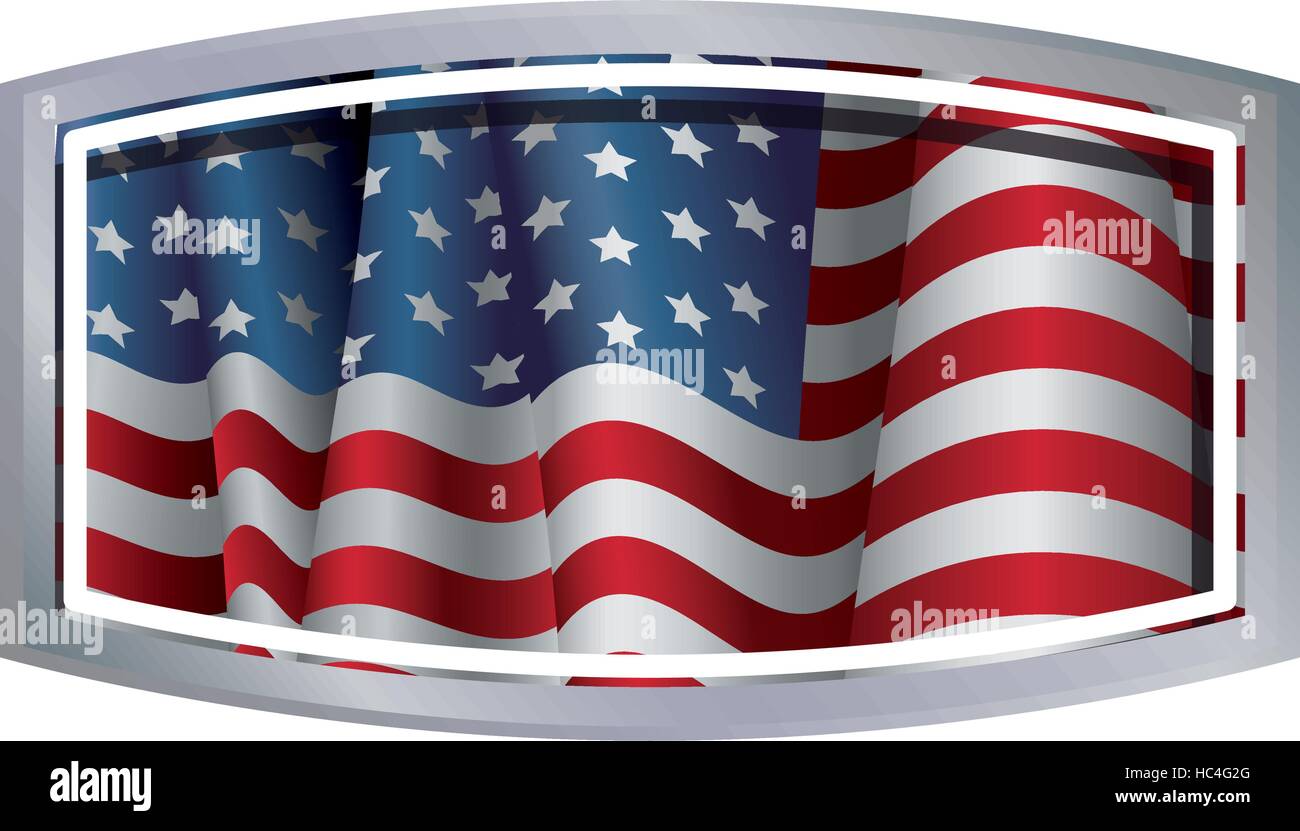 Usa flag inside frame icon. United nation us country and american ...