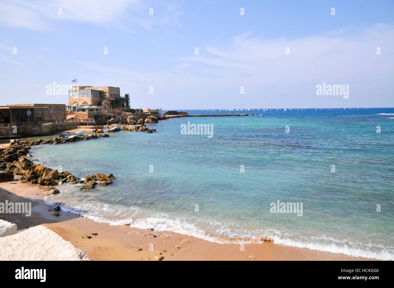 Sebastos Harbor of Caesarea, on the Mediterranea sea, Israel Built by ...