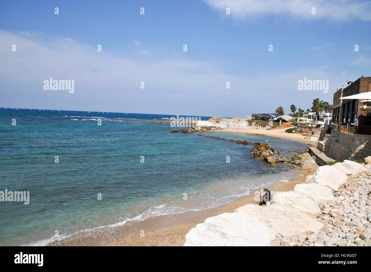 Sebastos Harbor of Caesarea, on the Mediterranea sea, Israel Built by ...