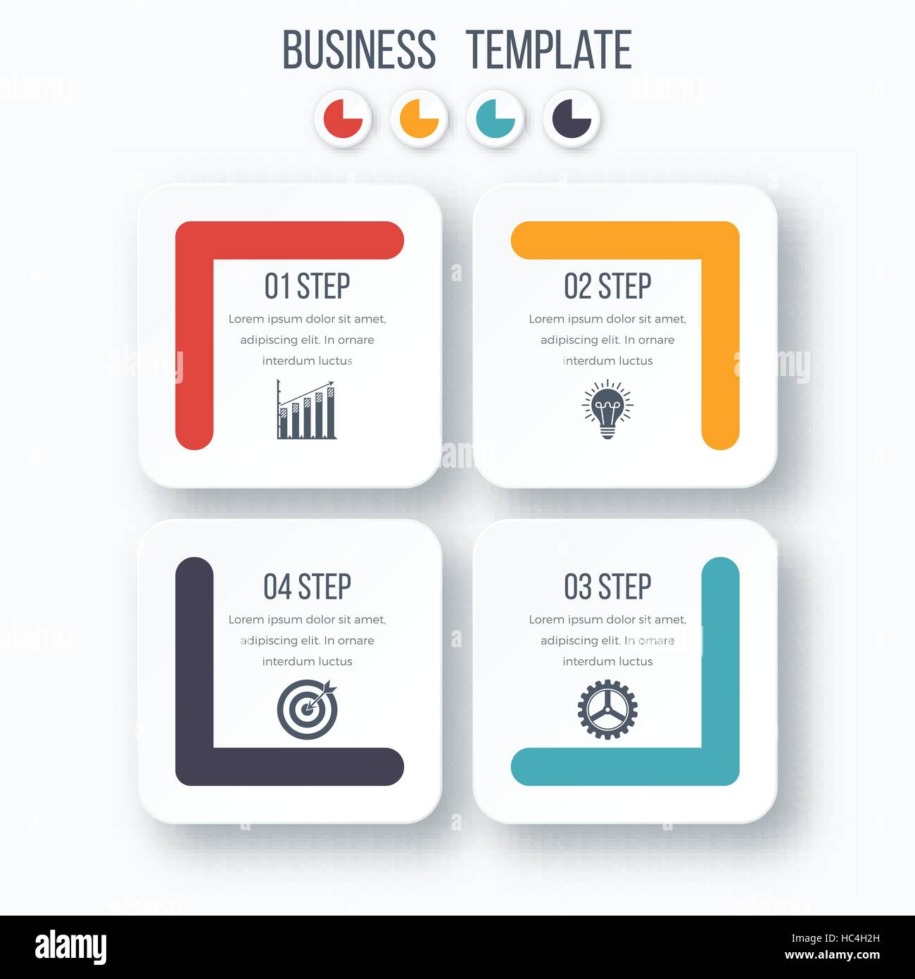 Infographics template four options with square Stock Vector Image & Art ...