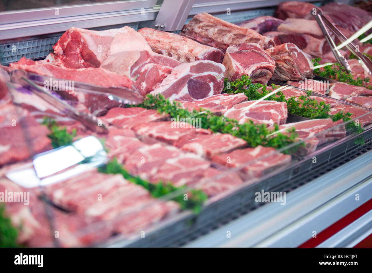 Close-up of meat in display Stock Photo - Alamy