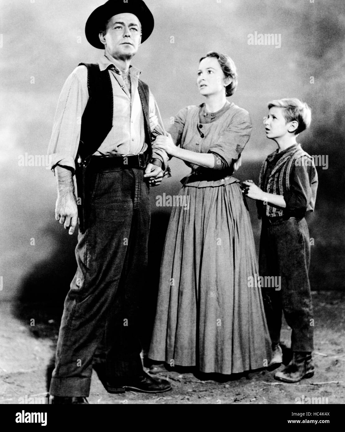 THE PROUD REBEL, from left: Alan Ladd, Olivia de Havilland, David Ladd ...