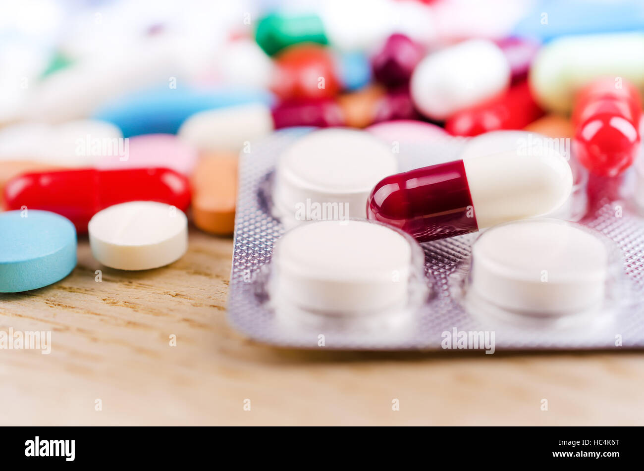 Multicolored Capsules and Pills Stock Photo - Alamy