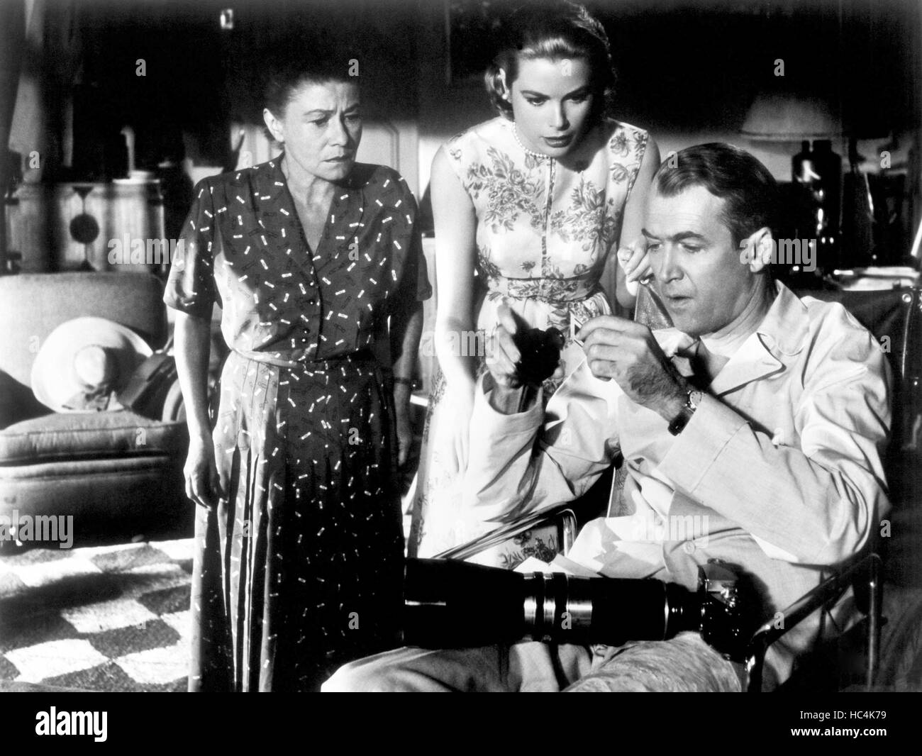 REAR WINDOW, Thelma Ritter, Grace Kelly, James Stewart, 1954 Stock ...