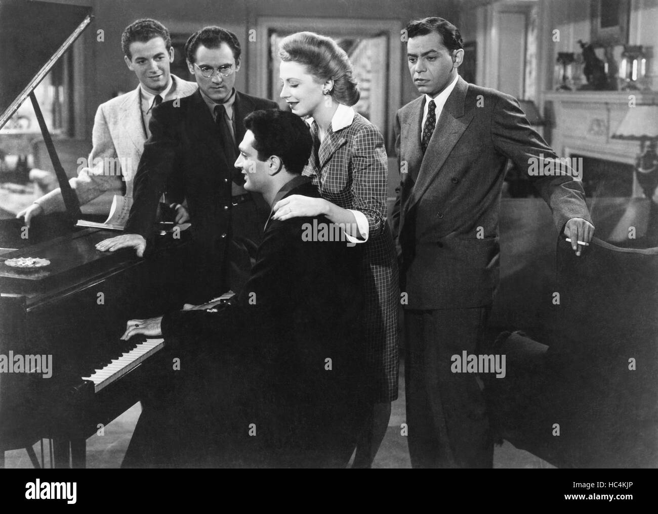 RHAPSODY IN BLUE, left from second left: Herbert Rudley, Robert Alda ...