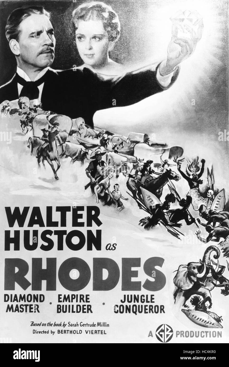 RHODES, (aka RHODES OF AFRICA), US poster, from left: Walter Huston ...