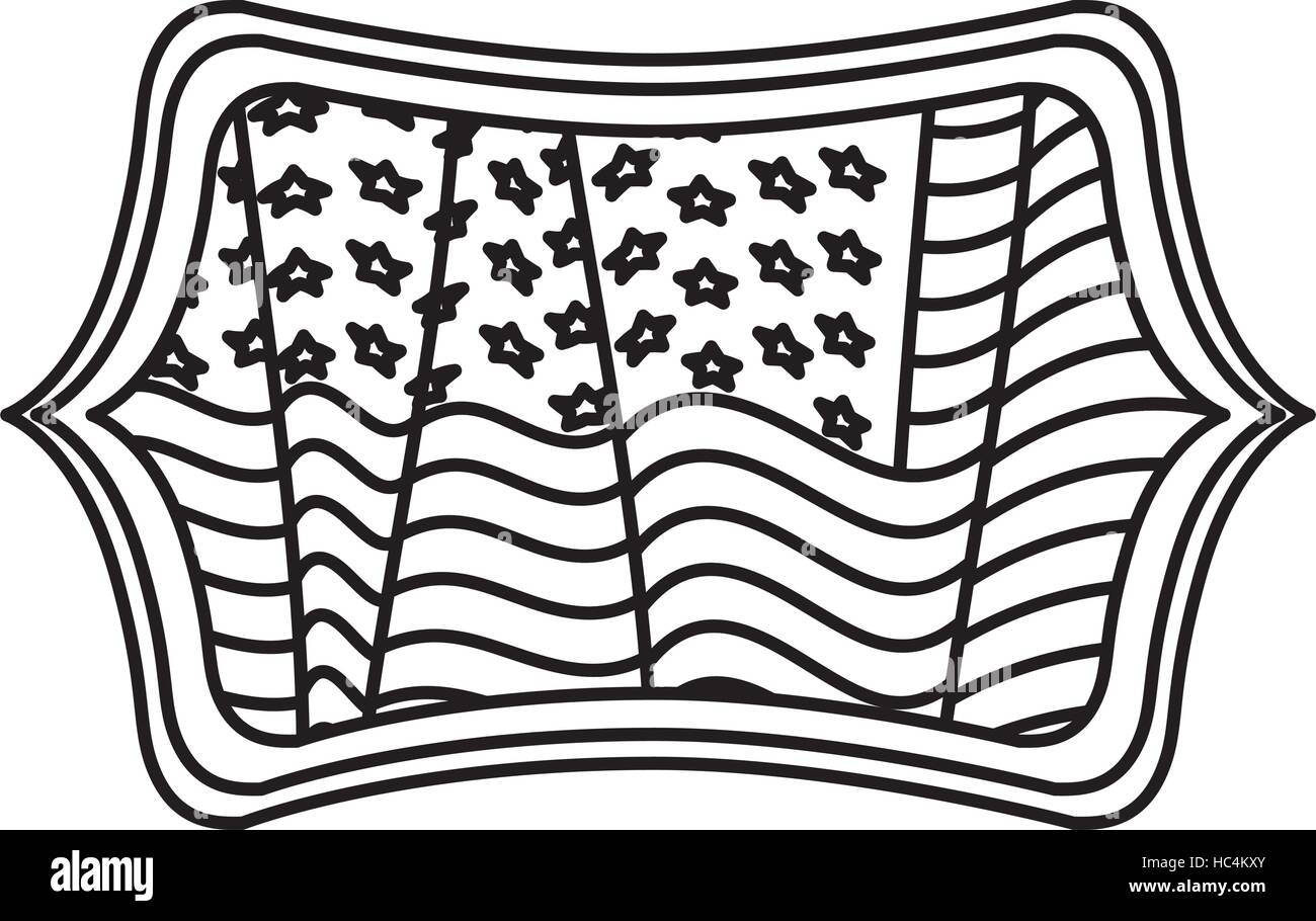 Usa Flag Inside Frame Icon United Nation Us Country And American