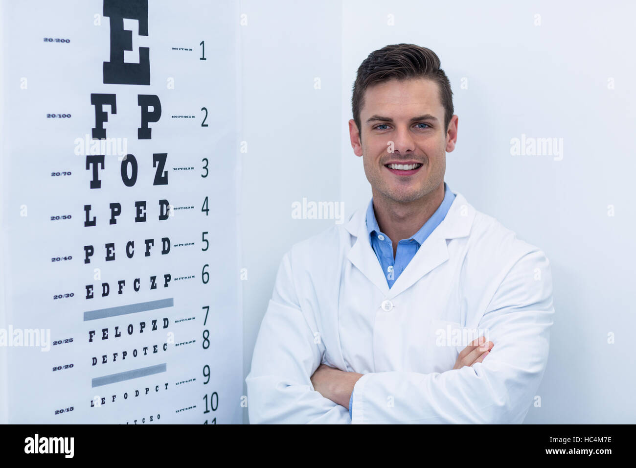 Optometrist standing in ophthalmology clinic Stock Photo - Alamy