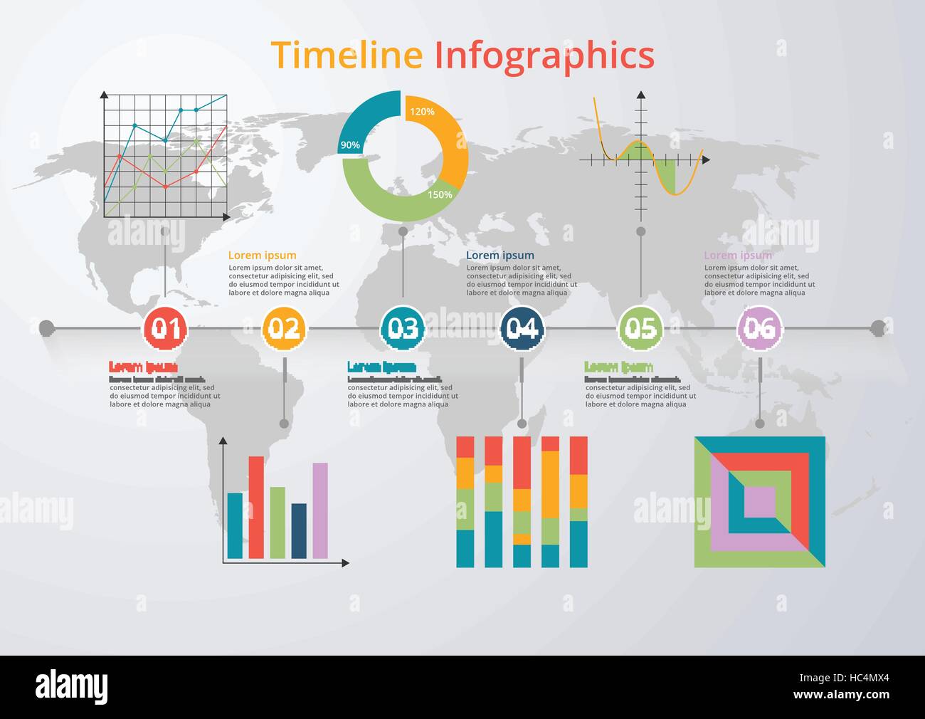 Vector illustration Timeline. flat design Stock Vector Image & Art - Alamy