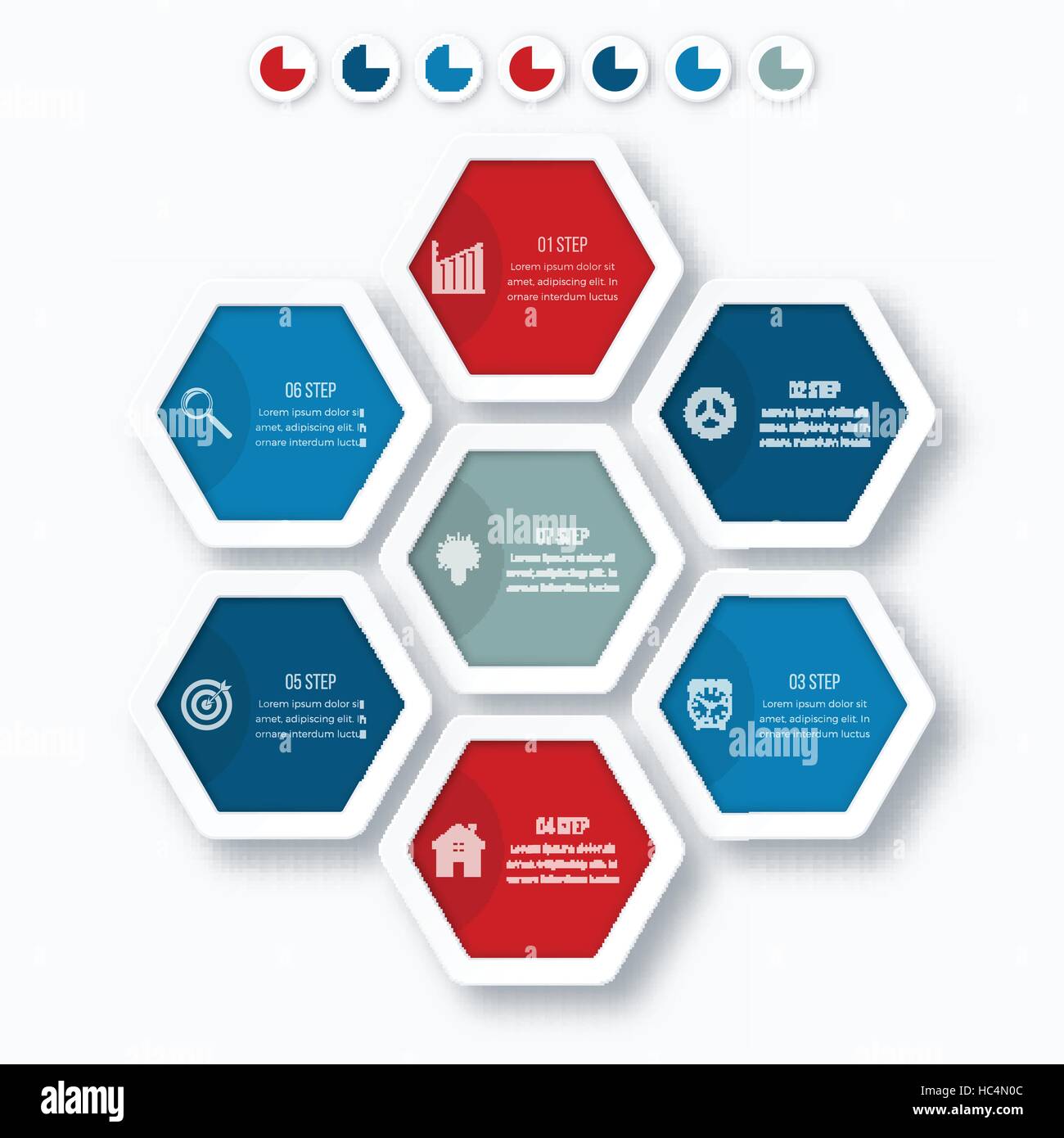 Vector illustration infographics seven hexagons Stock Vector Image ...