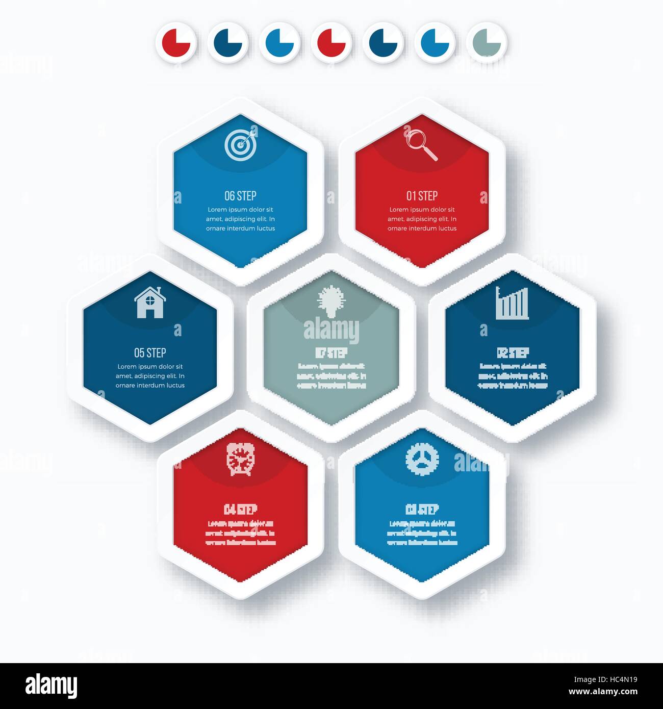 Vector illustration infographics seven hexagons Stock Vector Image ...