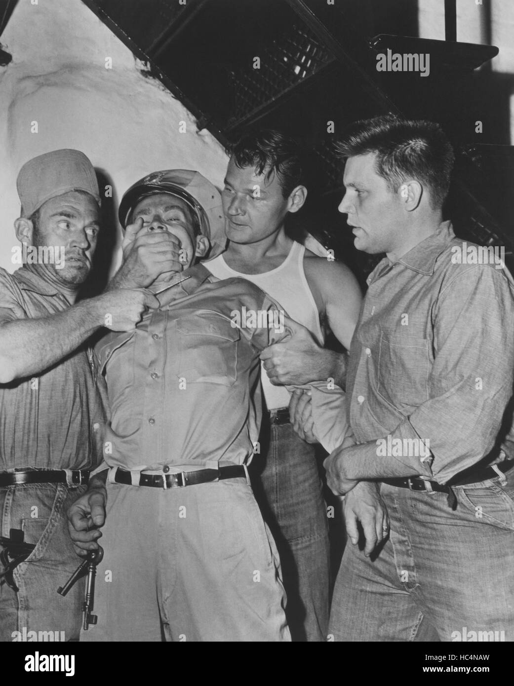 RIOT IN CELL BLOCK 11, from left: Dabbs Greer, Paul Frees, Leo Gordon ...