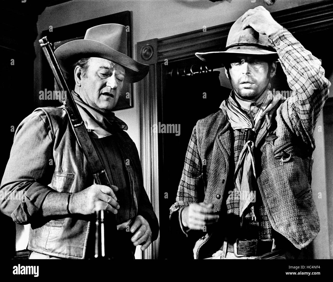 RIO LOBO, from left, John Wayne, George Plimpton, 1970 Stock Photo - Alamy