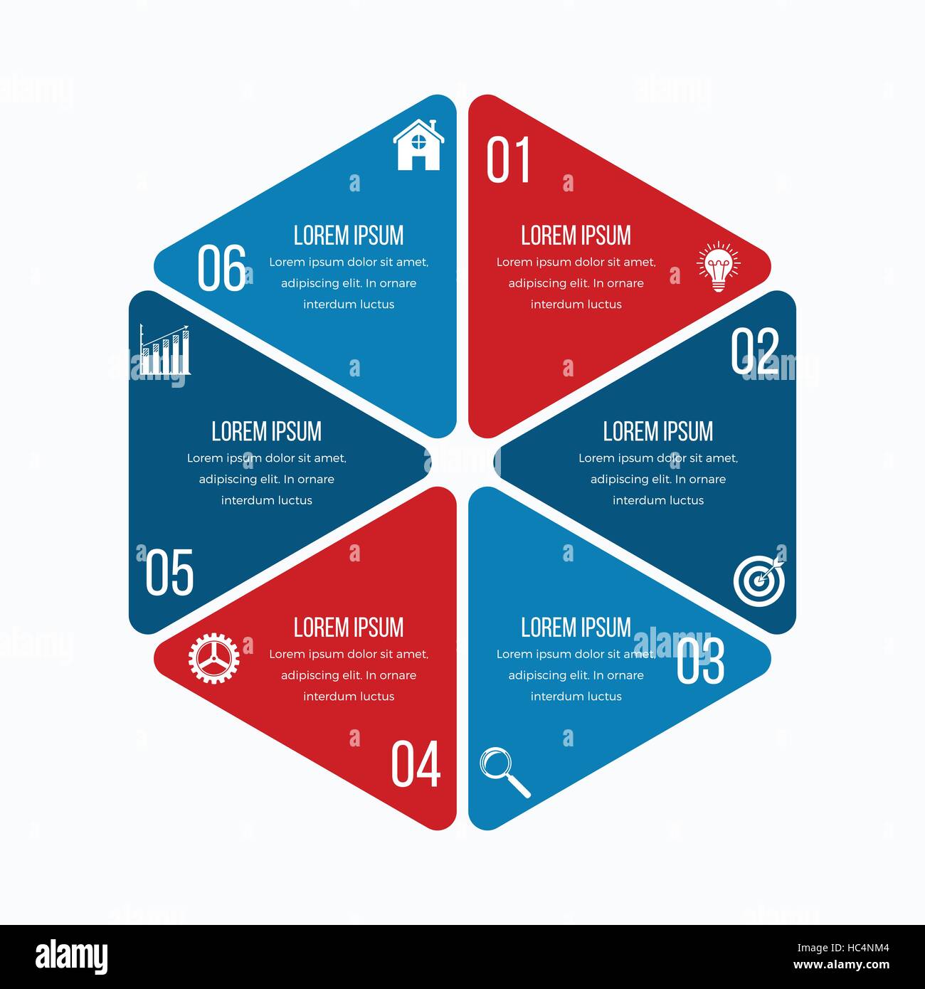 Vector illustration infographics six hexagons Stock Vector Image & Art ...