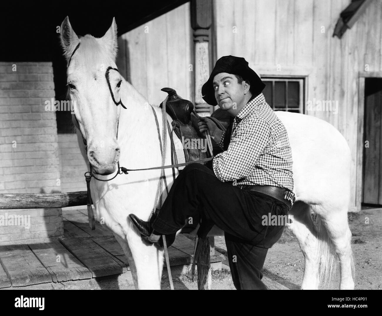 RIDERS OF THE LONE STAR, Smiley Burnette and his horse 'Ring-Eye,' 1947 ...