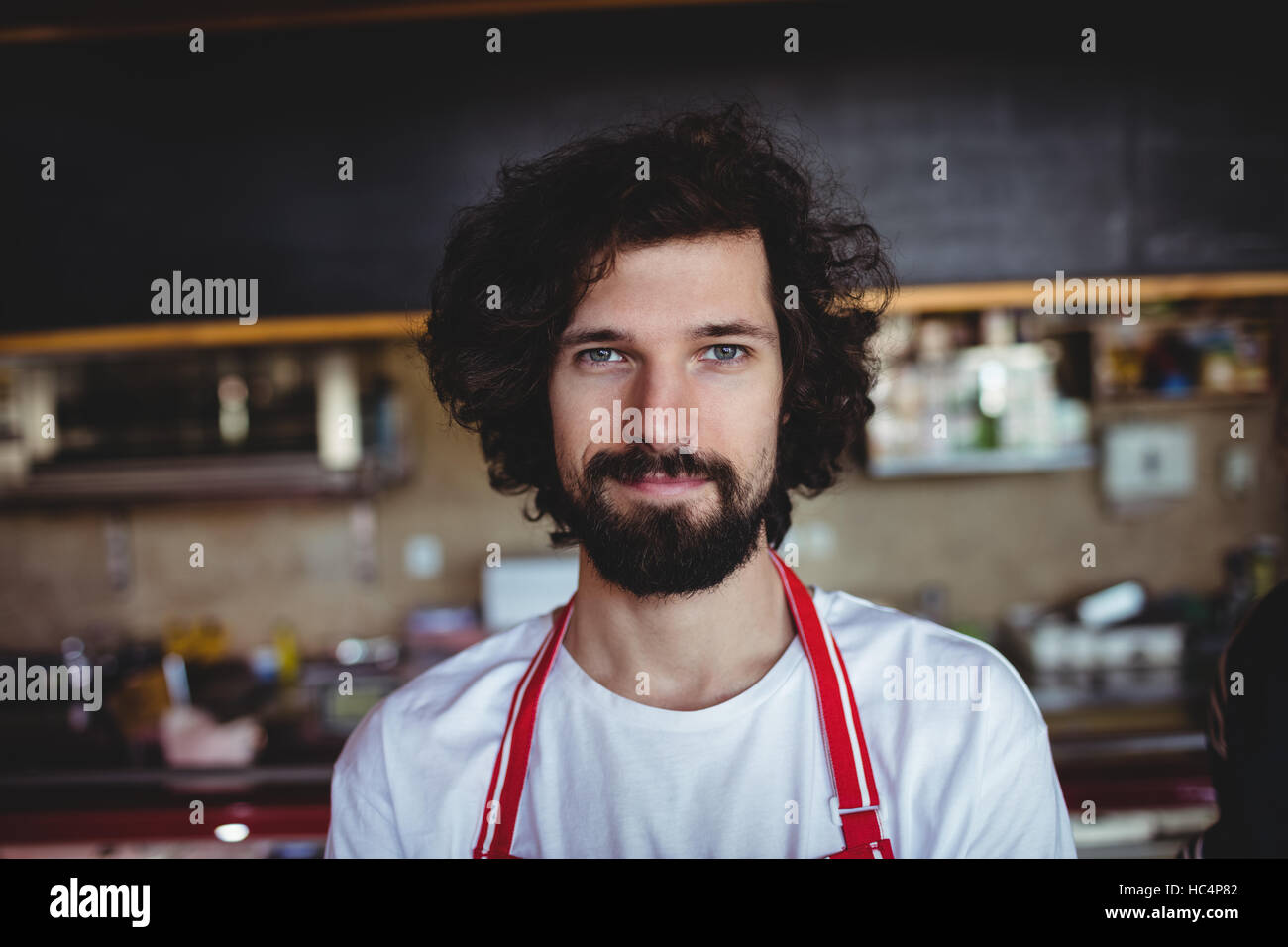 Portrait of male baker smiling Stock Photo - Alamy