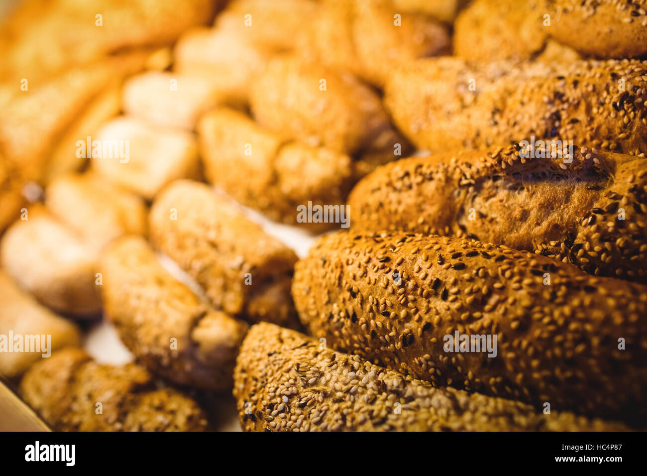 Close-up of various sweet foods on a display Stock Photo - Alamy