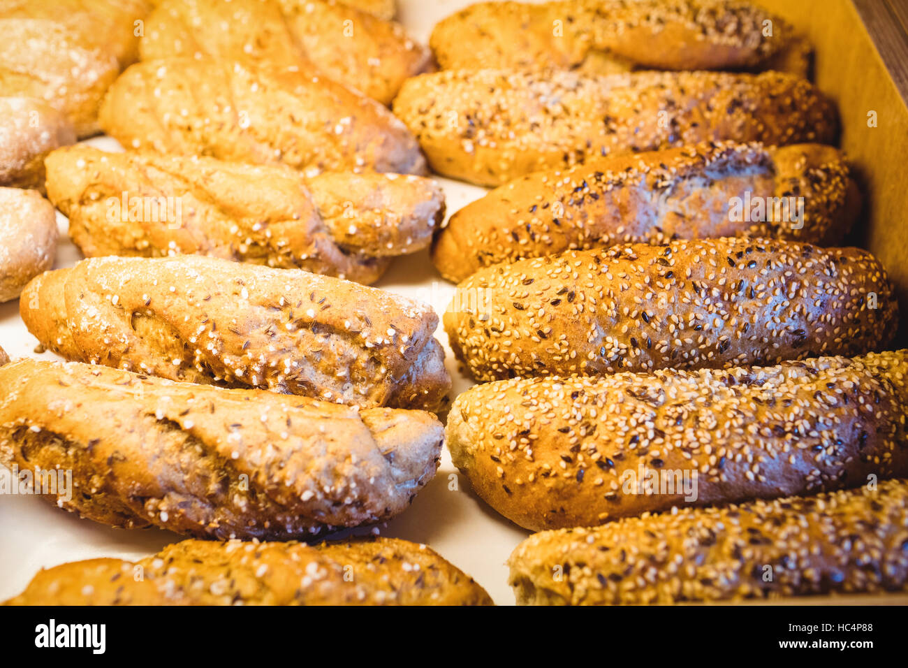 Close-up of various sweet foods on a display Stock Photo - Alamy