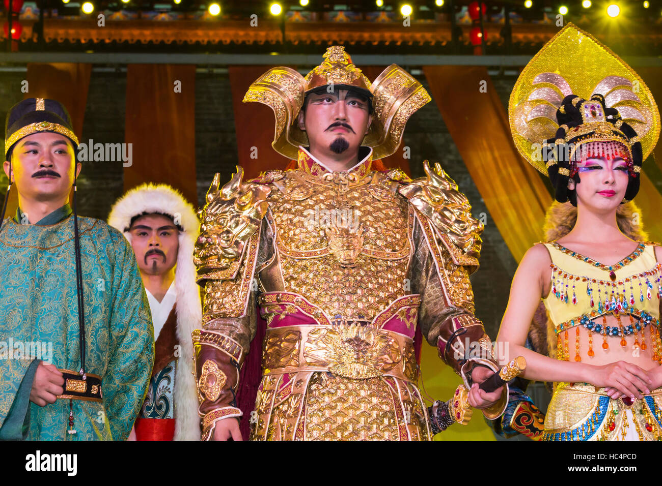 Performers at Chinese cultural show, Xian, China Stock Photo - Alamy
