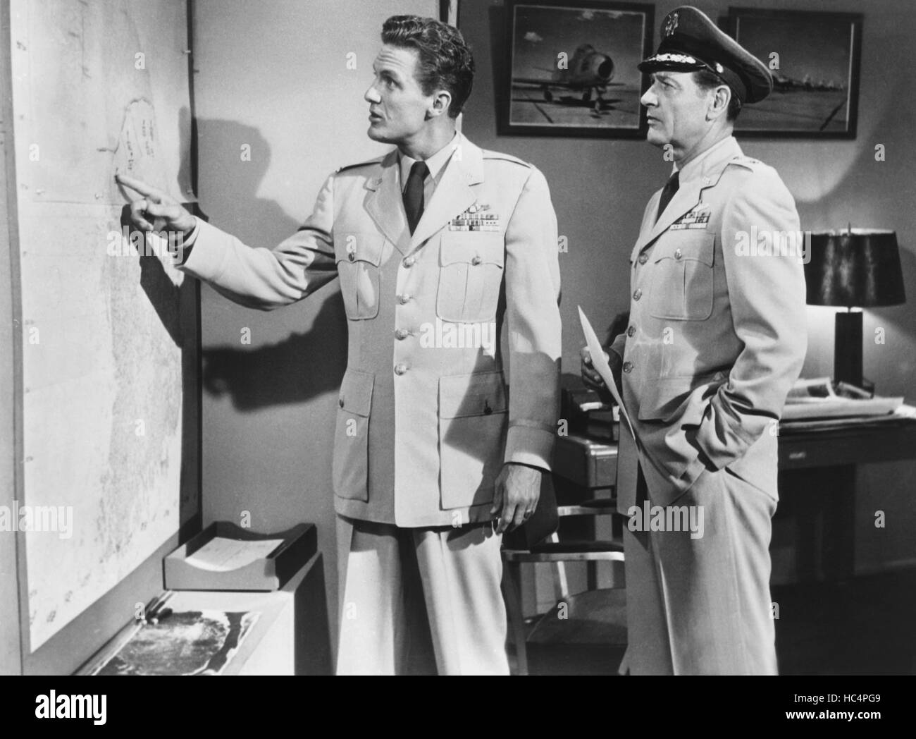 SABRE JET, from left: Robert Stack, Richard Arlen, 1953 Stock Photo - Alamy