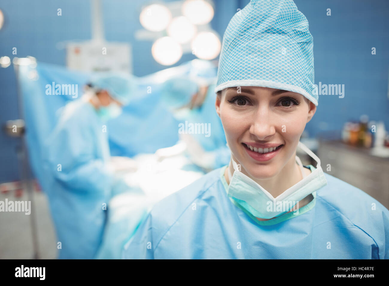 Portrait of female surgeon in operation room Stock Photo - Alamy