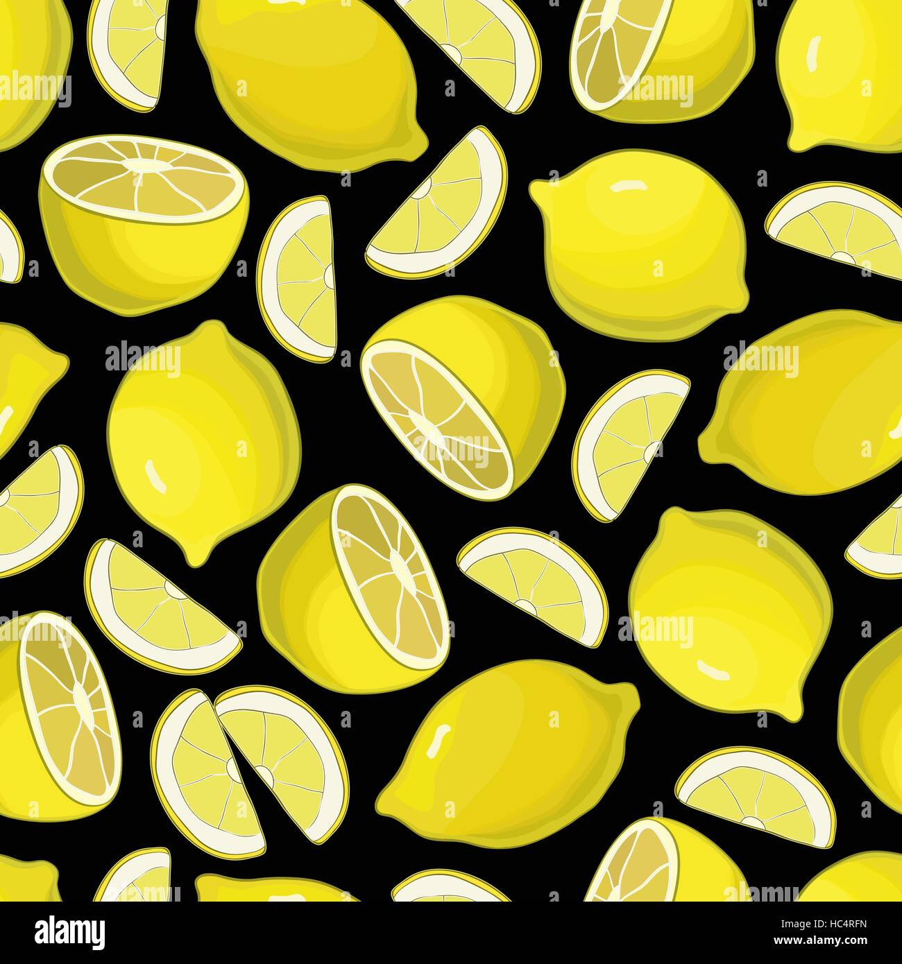 Seamless lemon pattern on white background. vector Stock Vector Image ...