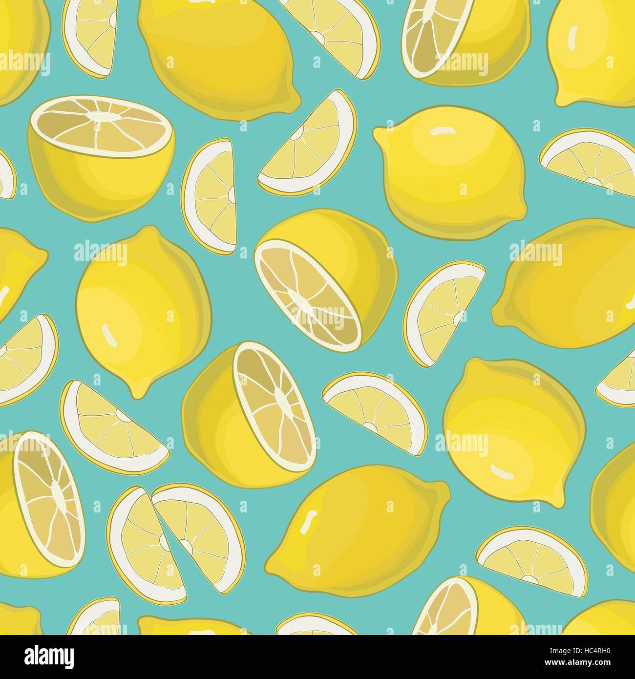 Seamless lemon pattern on white background. vector Stock Vector Image & Art - Alamy