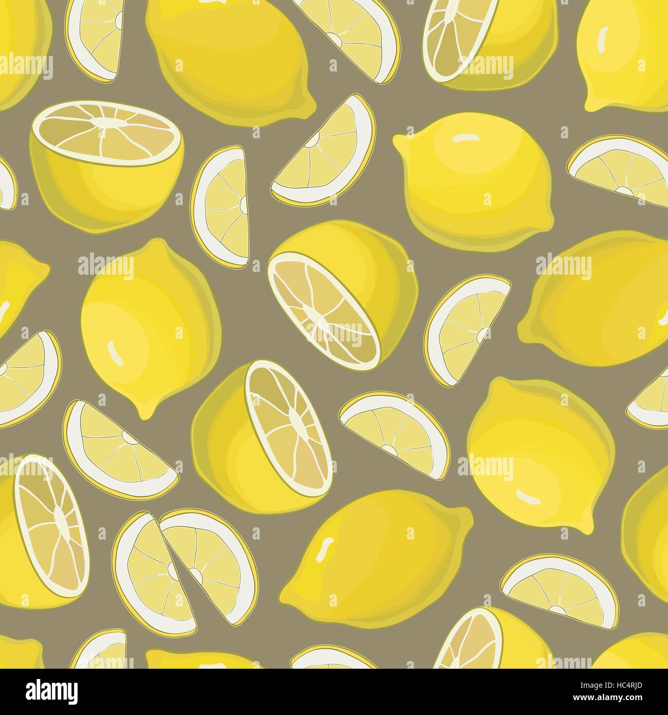 Seamless lemon pattern on white background. vector Stock Vector Image ...