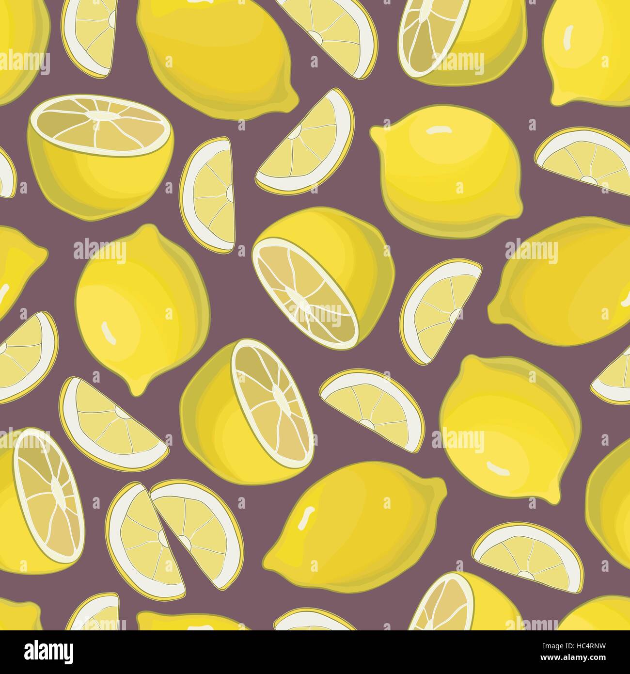 Seamless lemon pattern on white background. vector Stock Vector Image ...