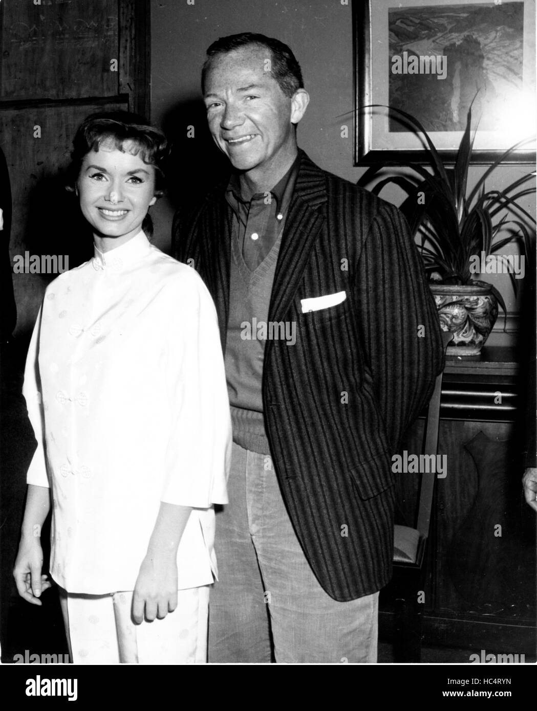 SAY ONE FOR ME, from left, Debbie Reynolds, Ray Walston, on-set, 1959 ...
