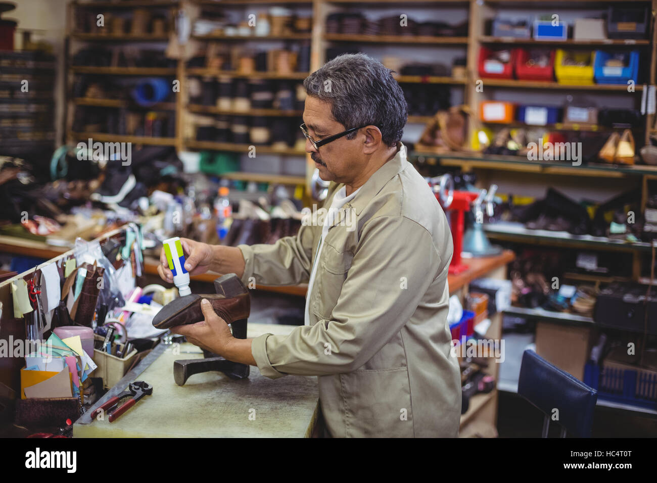 Applying glue hi-res stock photography and images - Alamy