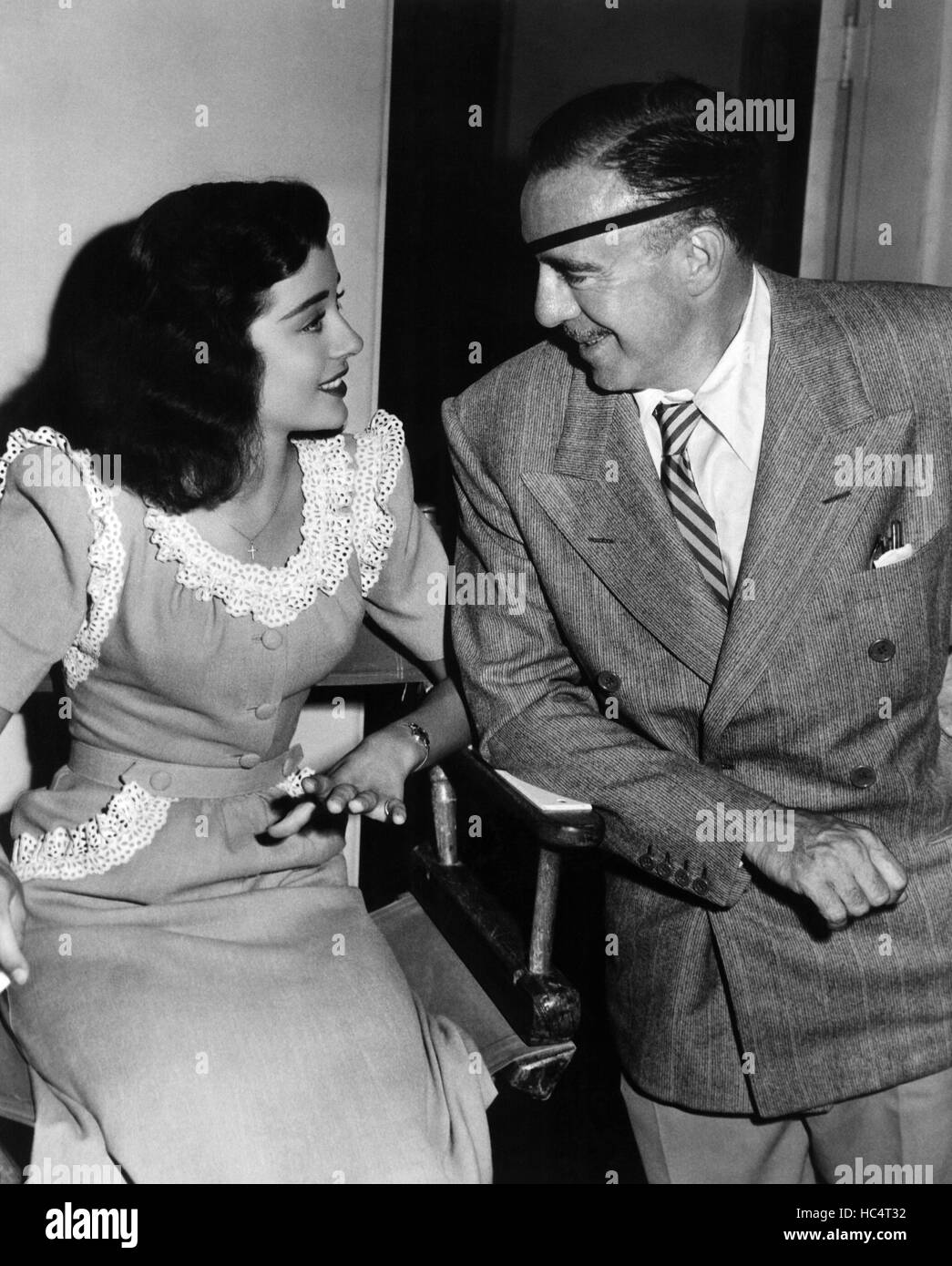 SALTY O'ROURKE, Gail Russell and director Raoul Walsh on set, 1945 ...