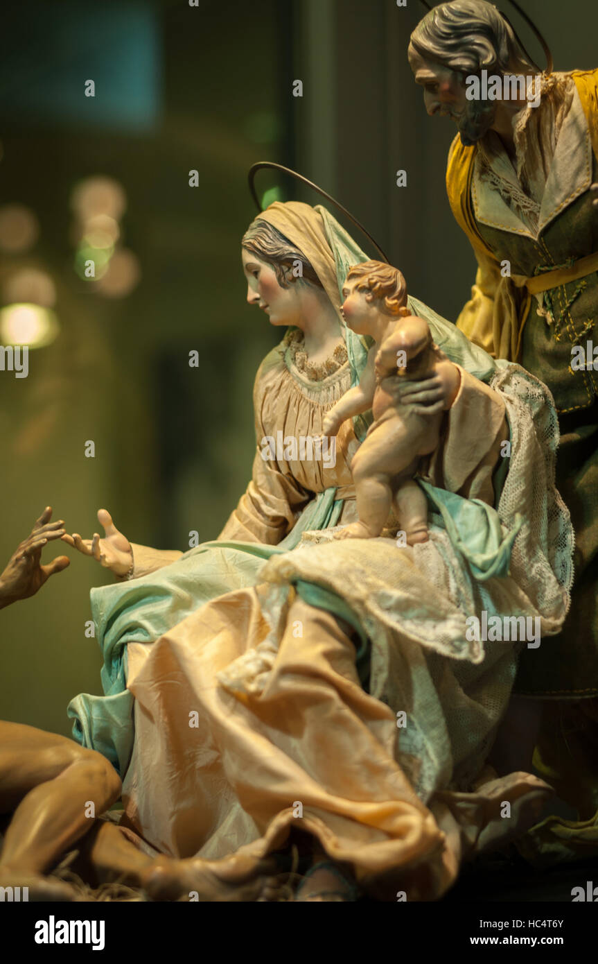Nativity scene, Hand made neapolitan crib Stock Photo - Alamy
