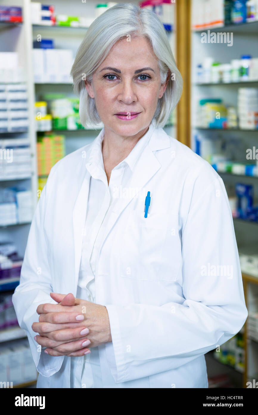 Pharmacist in lab coat Stock Photo - Alamy