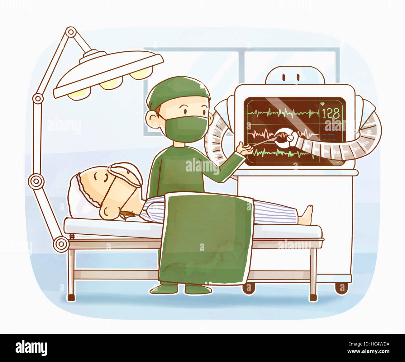 Smart robot helping doctor with operation Stock Photo - Alamy