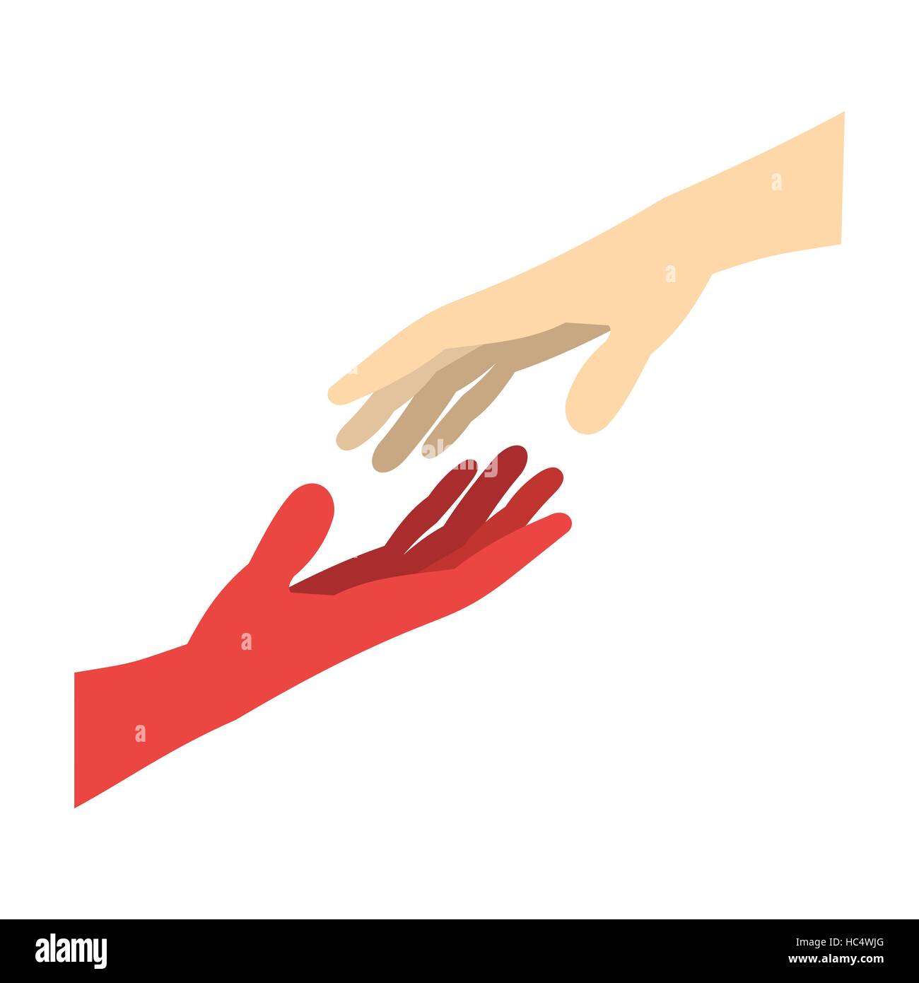 Two arms stretching towards each other icon Stock Vector Image & Art ...