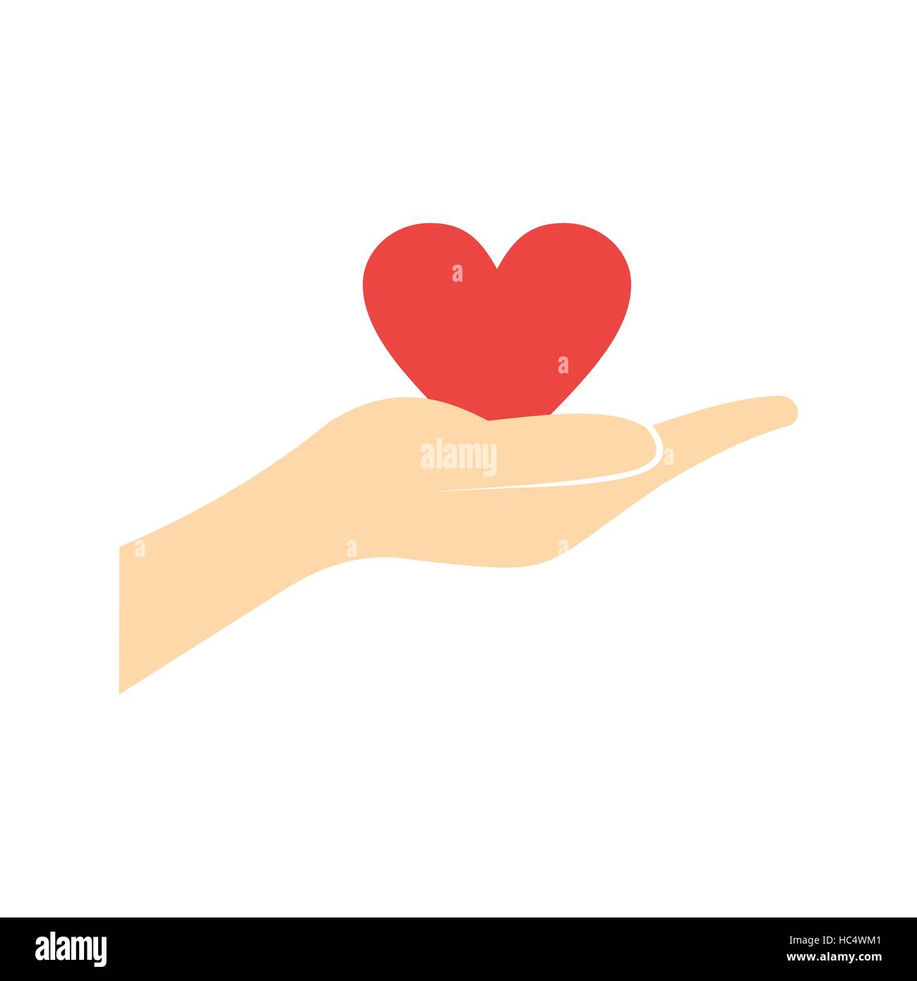 A hand giving a red heart flat icon Stock Vector Image & Art - Alamy