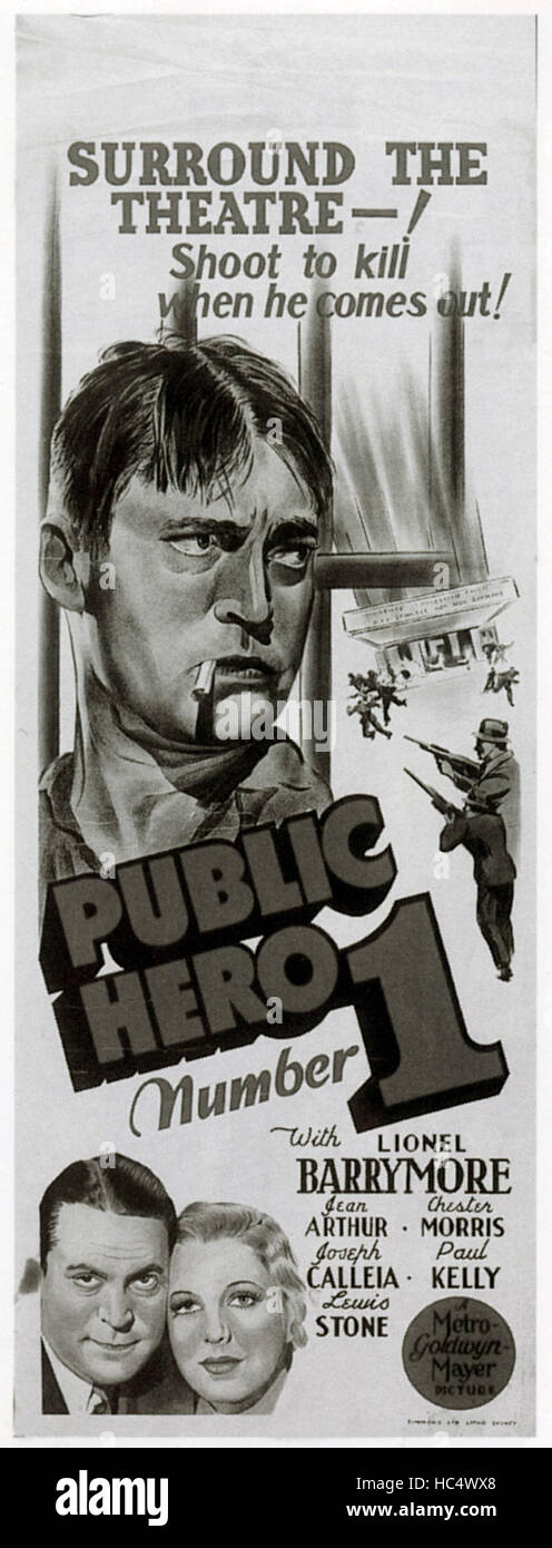 PUBLIC HERO #1, top: Chester Morris, bottom from left: Lionel Barrymore ...