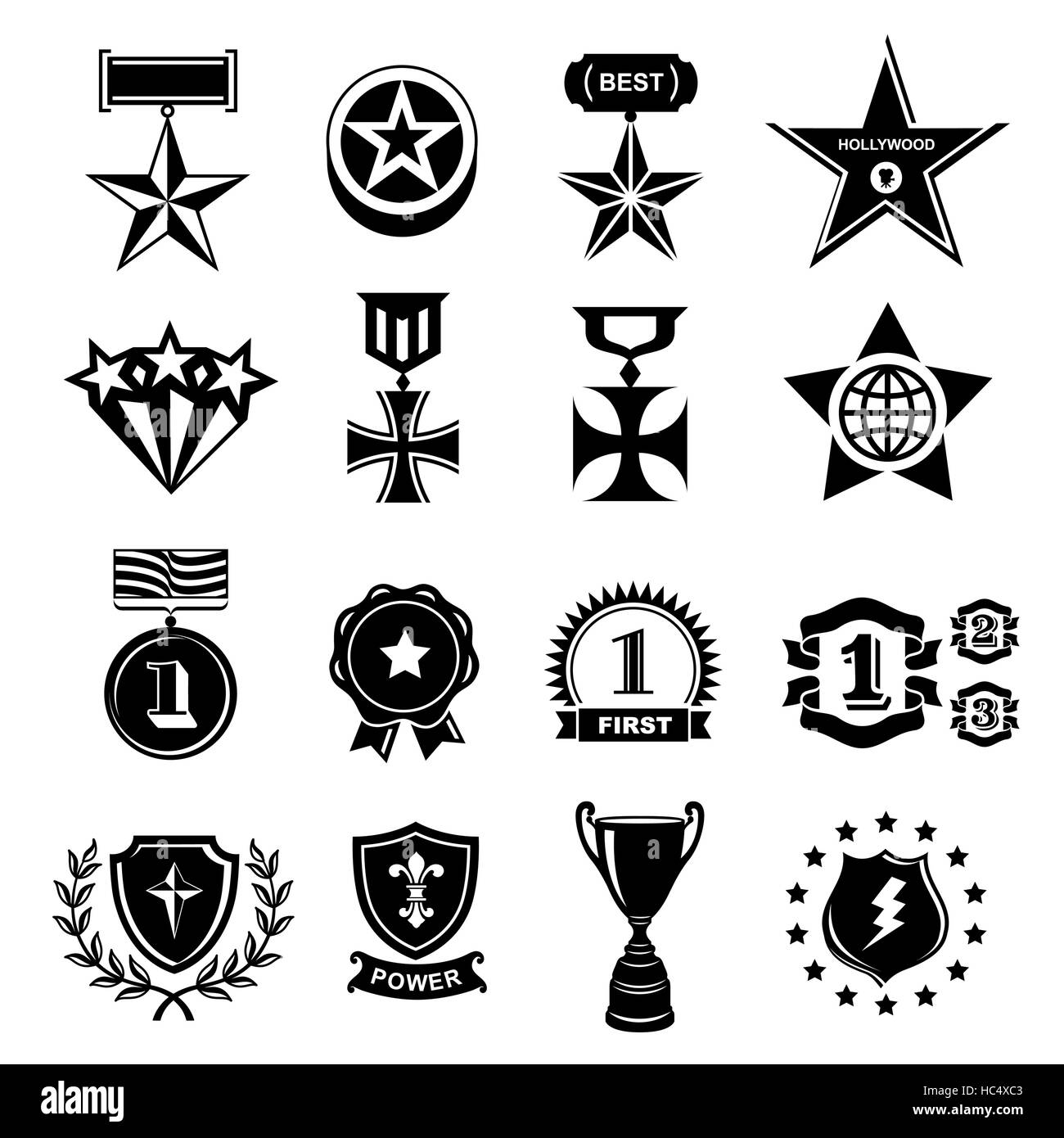 Trophy and awards icons set Stock Vector Image & Art - Alamy