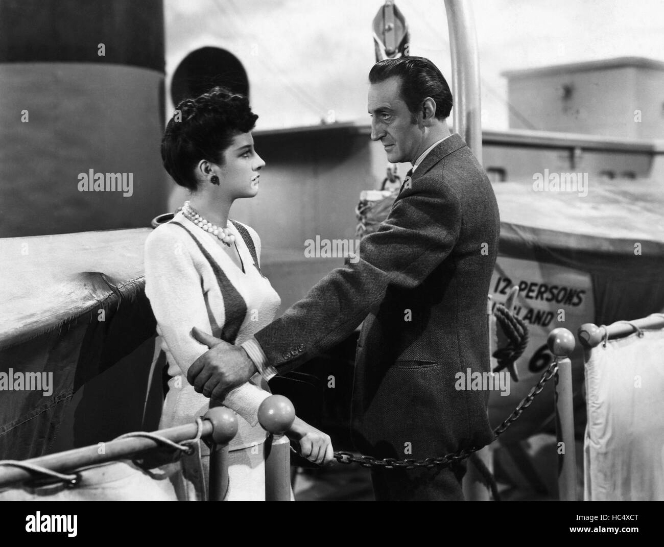 PURSUIT TO ALGIERS, Marjorie Riordan, Basil Rathbone, 1945 Stock Photo ...